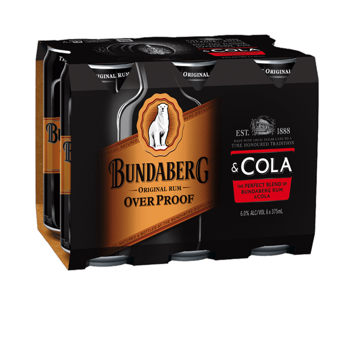 BUNDABERG OVER PROOF & COLA CANS - Value Cellars